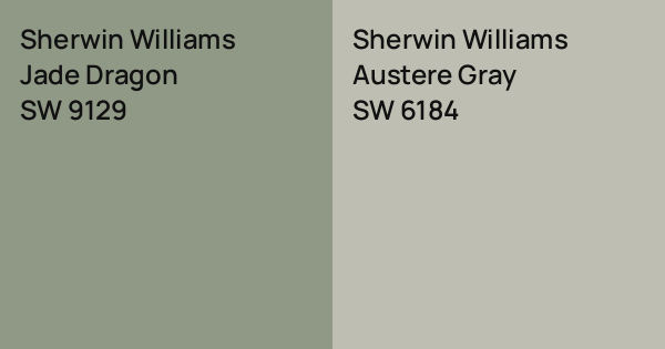 Sherwin Williams Jade Dragon vs. Sherwin Williams Austere Gray comparison