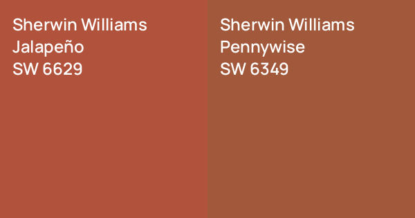 Sherwin Williams Jalapeño vs. Sherwin Williams Pennywise comparison