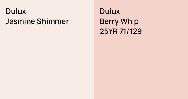 Dulux Jasmine Shimmer vs. Dulux Berry Whip comparison