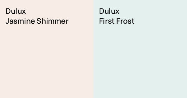 Dulux Jasmine Shimmer vs. Dulux First Frost comparison