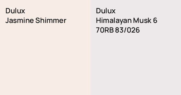 Dulux Jasmine Shimmer vs. Dulux Himalayan Musk 6 comparison