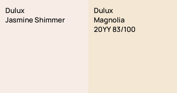 Dulux Jasmine Shimmer vs. Dulux Magnolia comparison