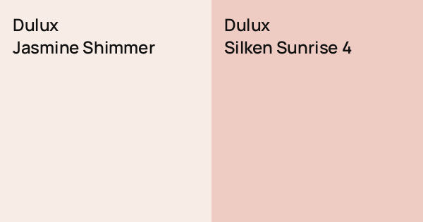 Dulux Jasmine Shimmer vs. Dulux Silken Sunrise 4 comparison