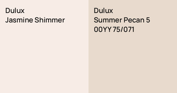 Dulux Jasmine Shimmer vs. Dulux Summer Pecan 5 comparison