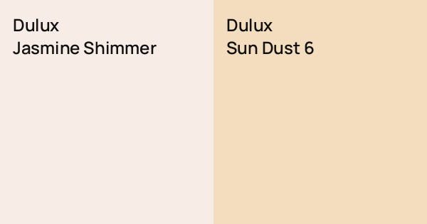 Dulux Jasmine Shimmer vs. Dulux Sun Dust 6 comparison