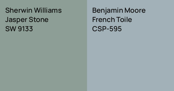 Sherwin Williams Jasper Stone vs. Benjamin Moore French Toile comparison