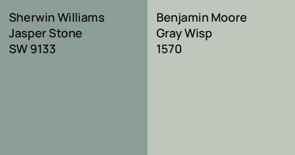 Sherwin Williams Jasper Stone vs. Benjamin Moore Gray Wisp comparison
