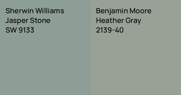 Sherwin Williams Jasper Stone vs. Benjamin Moore Heather Gray comparison