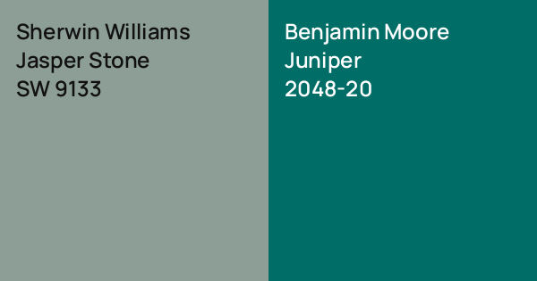 Sherwin Williams Jasper Stone vs. Benjamin Moore Juniper comparison