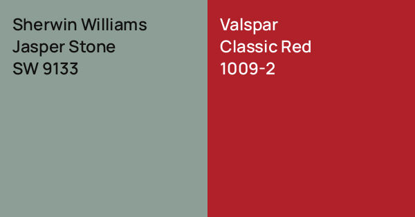 Sherwin Williams Jasper Stone vs. Valspar Classic Red comparison