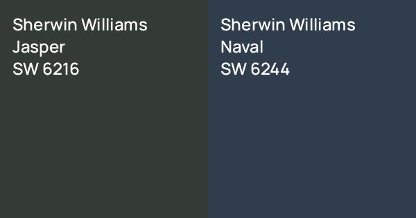 Sherwin Williams Jasper vs. Sherwin Williams Naval comparison