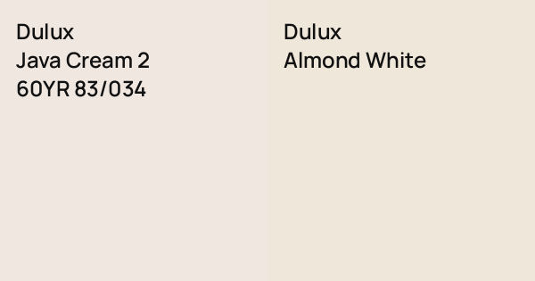 Dulux Java Cream 2 vs. Dulux Almond White comparison