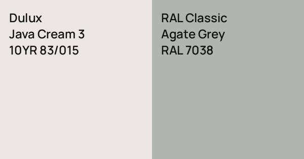 Dulux Java Cream 3 vs. RAL Classic Agate Grey comparison