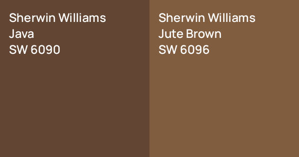 Sherwin Williams Java vs. Sherwin Williams Jute Brown comparison