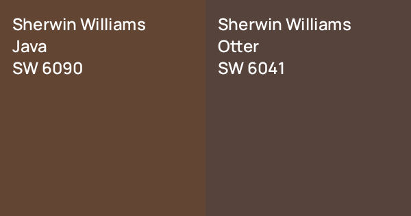 Sherwin Williams Java vs. Sherwin Williams Otter comparison