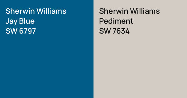 Sherwin Williams Jay Blue vs. Sherwin Williams Pediment comparison