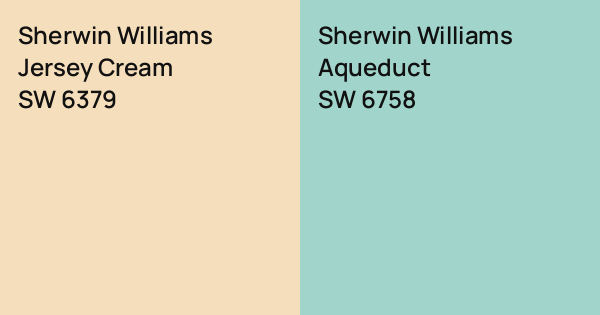 Sherwin Williams Jersey Cream vs. Sherwin Williams Aqueduct comparison