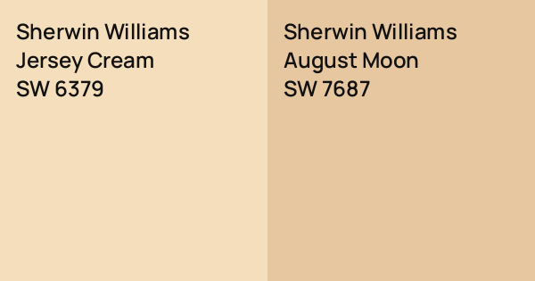 Sherwin Williams Jersey Cream vs. Sherwin Williams August Moon comparison