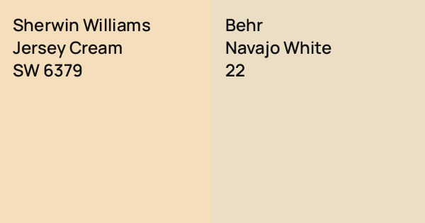 Sherwin Williams Jersey Cream vs. Behr Navajo White comparison