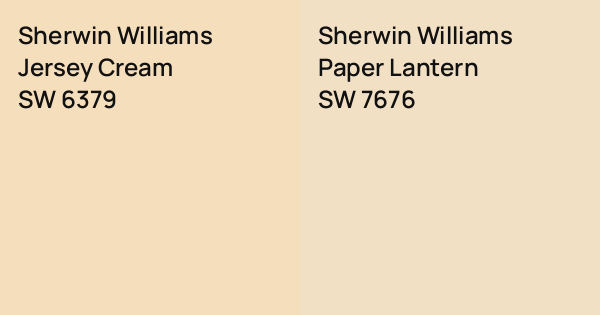 Sherwin Williams Jersey Cream vs. Sherwin Williams Paper Lantern comparison