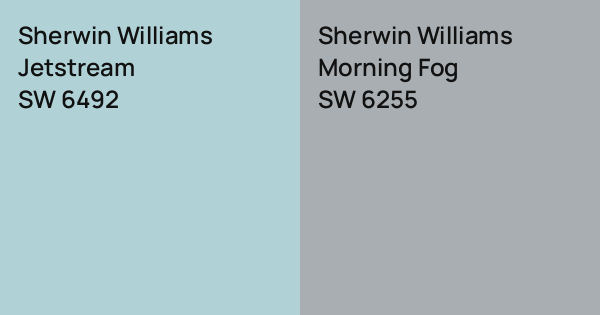 Sherwin Williams Jetstream vs. Sherwin Williams Morning Fog comparison