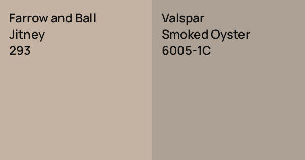 Farrow and Ball Jitney vs. Valspar Smoked Oyster comparison