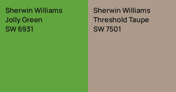 Sherwin Williams Jolly Green vs. Sherwin Williams Threshold Taupe ...
