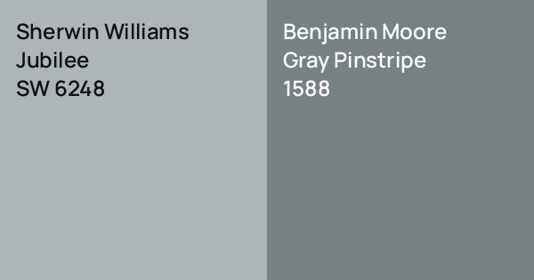 Sherwin Williams Jubilee vs. Benjamin Moore Gray Pinstripe comparison