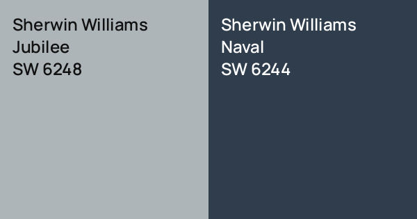 Sherwin Williams Jubilee vs. Sherwin Williams Naval comparison