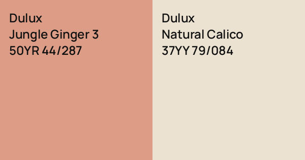 Dulux Jungle Ginger 3 vs. Dulux Natural Calico comparison
