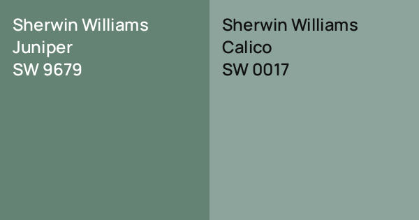 Sherwin Williams Juniper vs. Sherwin Williams Calico comparison