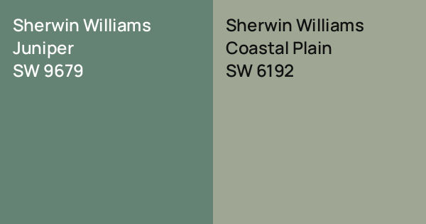 Sherwin Williams Juniper vs. Sherwin Williams Coastal Plain comparison