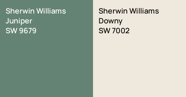 Sherwin Williams Juniper vs. Sherwin Williams Downy comparison