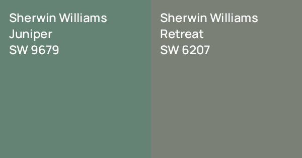 Sherwin Williams Juniper vs. Sherwin Williams Retreat comparison