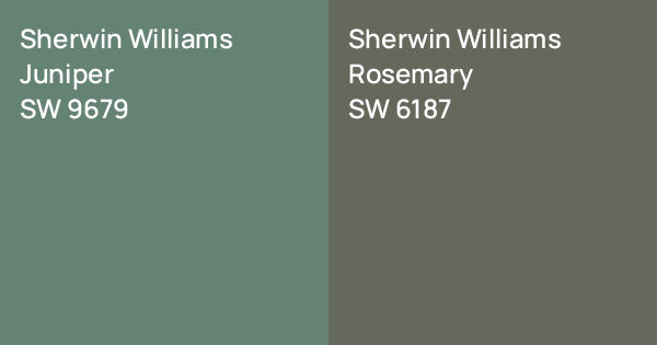 Sherwin Williams Juniper vs. Sherwin Williams Rosemary comparison