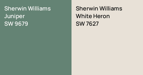 Sherwin Williams Juniper vs. Sherwin Williams White Heron comparison