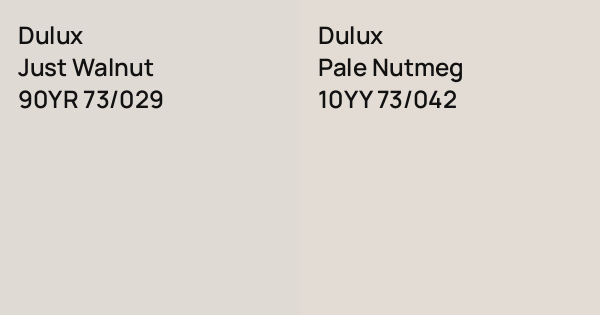 Dulux Just Walnut vs. Dulux Pale Nutmeg comparison
