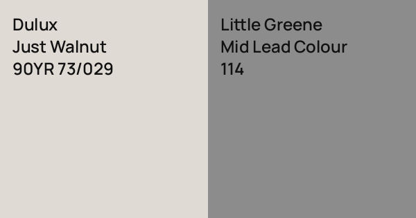 Dulux Just Walnut vs. Little Greene Mid Lead Colour comparison