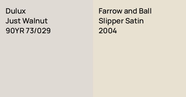 Dulux Just Walnut vs. Farrow and Ball Slipper Satin comparison