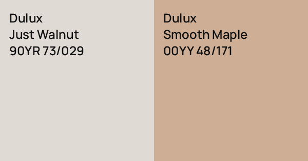 Dulux Just Walnut vs. Dulux Smooth Maple comparison
