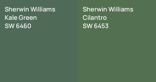 Sherwin Williams Kale Green vs. Sherwin Williams Cilantro comparison