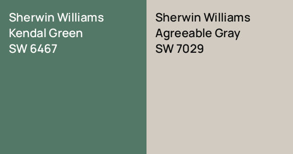 Sherwin Williams Kendal Green vs. Sherwin Williams Agreeable Gray ...