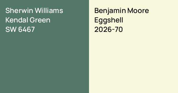 Sherwin Williams Kendal Green vs. Benjamin Moore Eggshell comparison