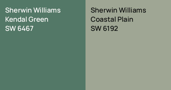 Sherwin Williams Kendal Green vs. Sherwin Williams Coastal Plain comparison