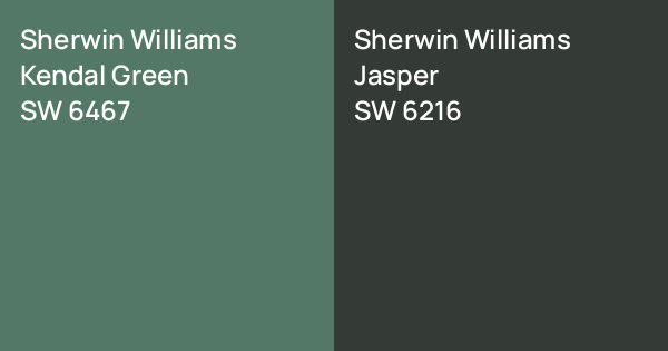 Sherwin Williams Kendal Green vs. Sherwin Williams Jasper comparison