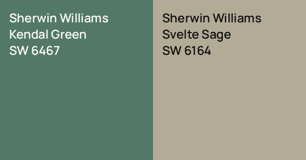 Sherwin Williams Kendal Green vs. Sherwin Williams Svelte Sage comparison