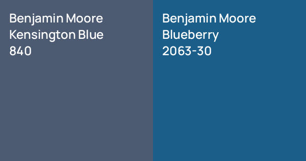 Benjamin Moore Kensington Blue vs. Benjamin Moore Blueberry comparison