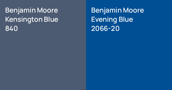 Benjamin Moore Kensington Blue vs. Benjamin Moore Evening Blue comparison