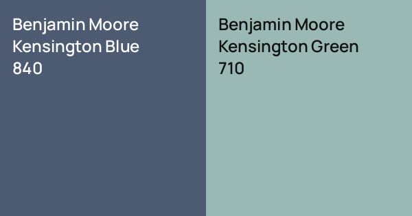 Benjamin Moore Kensington Blue vs. Benjamin Moore Kensington Green ...
