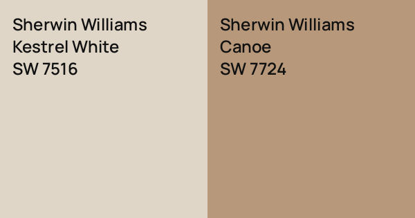 Sherwin Williams Kestrel White vs. Sherwin Williams Canoe comparison
